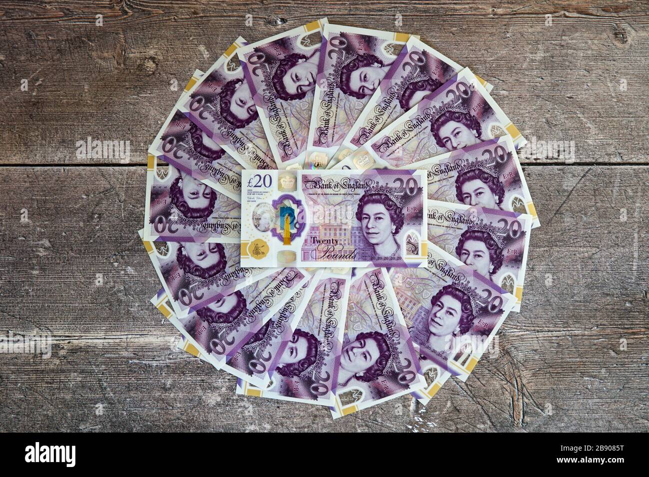 2020 polymer £20 pound banknotes Stock Photo - Alamy