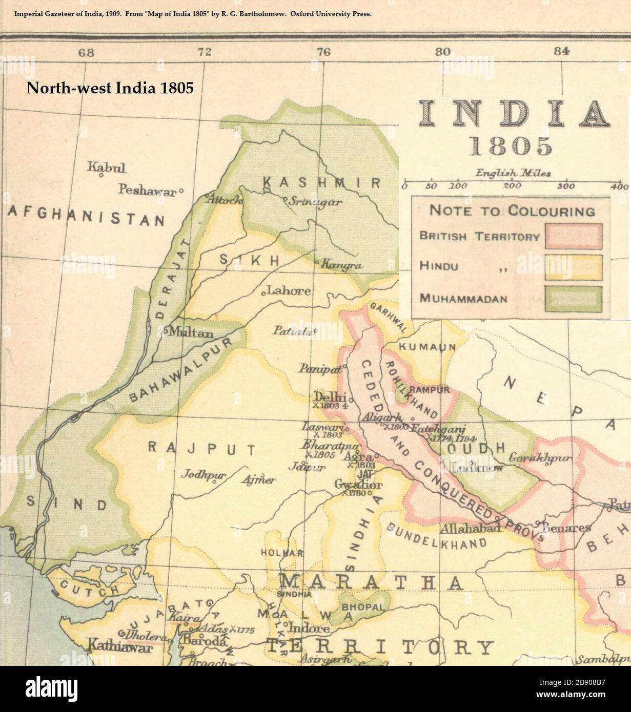 Map of the sikh kingdom hi-res stock photography and images - Alamy