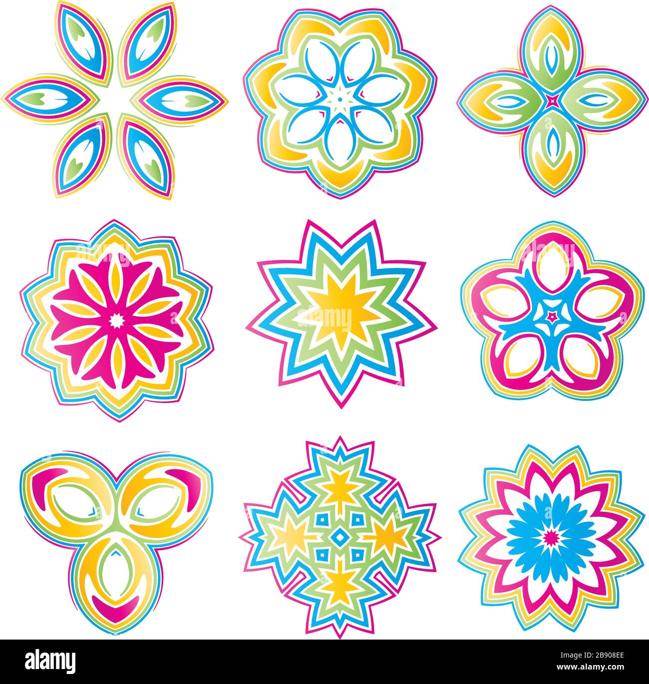 Collection of various creative graphics design vector elements Stock ...