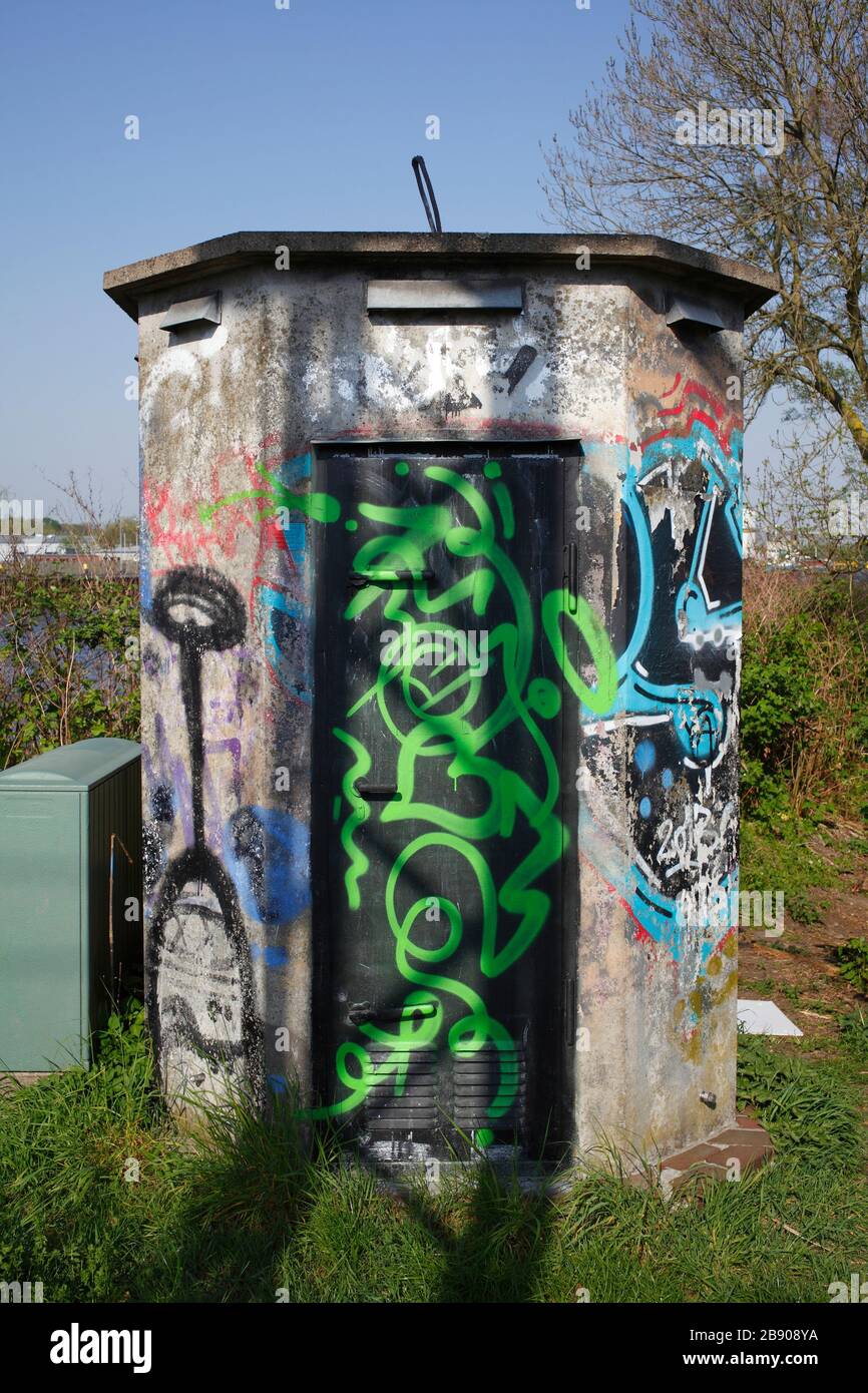 Old brightly painted bunker, Germany, Europe Stock Photo - Alamy