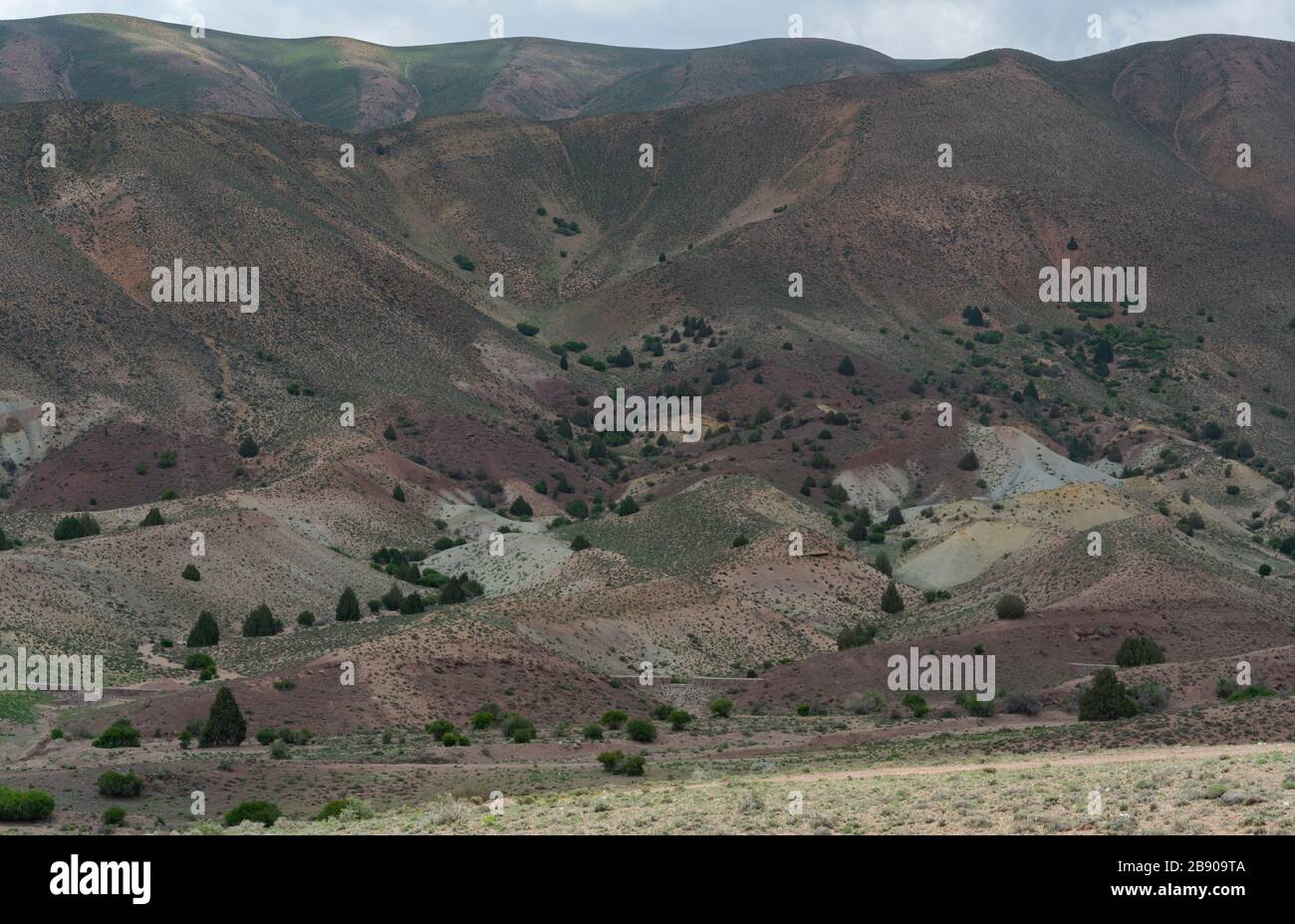 Colored Mountains and hills near Amiriyeh Firuzkuh in the province ...