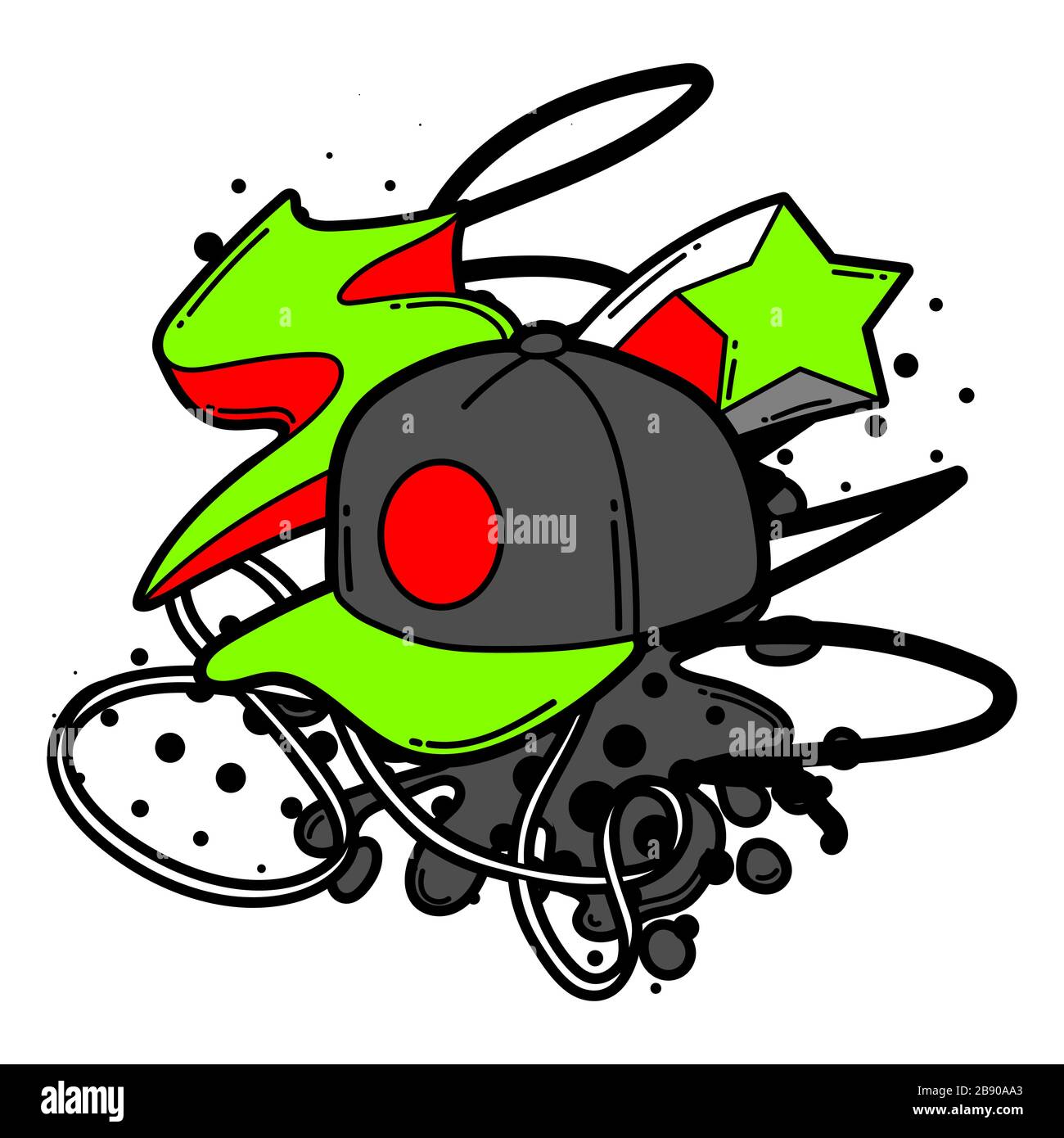 Illustration with cartoon baseball cap Stock Vector Image & Art - Alamy