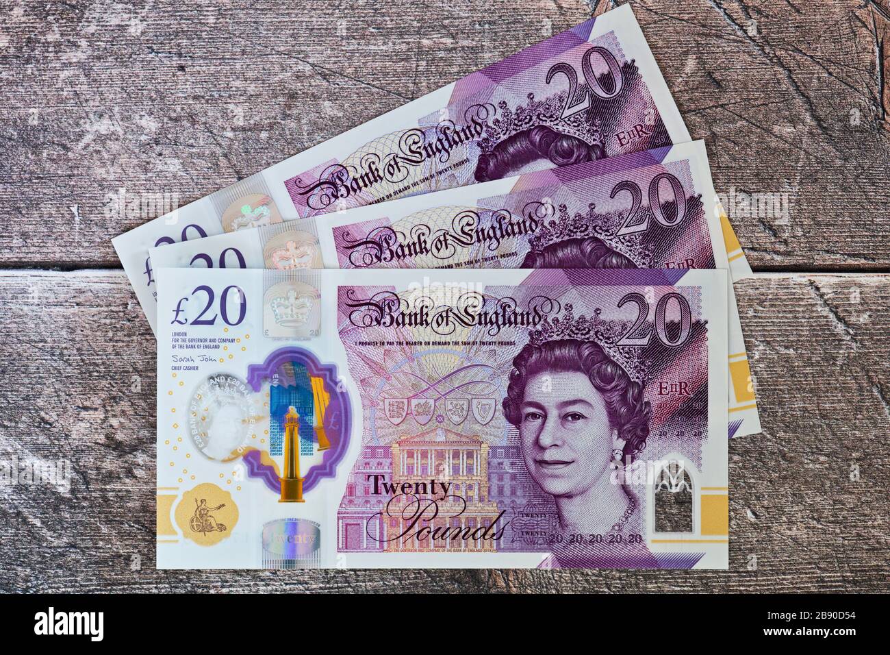 2020 polymer £20 pound banknotes Stock Photo - Alamy