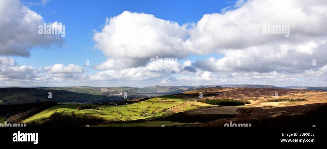 Hope valley landscape,Hathersage,Peak district national park,Derbyshire ...