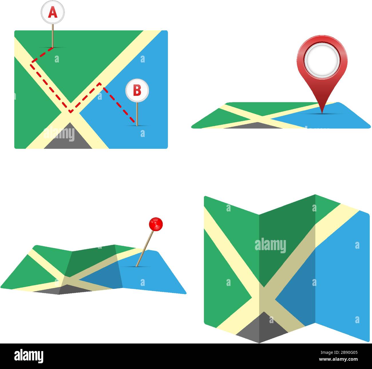 Map icon vector set isolated on white Stock Vector Image & Art - Alamy