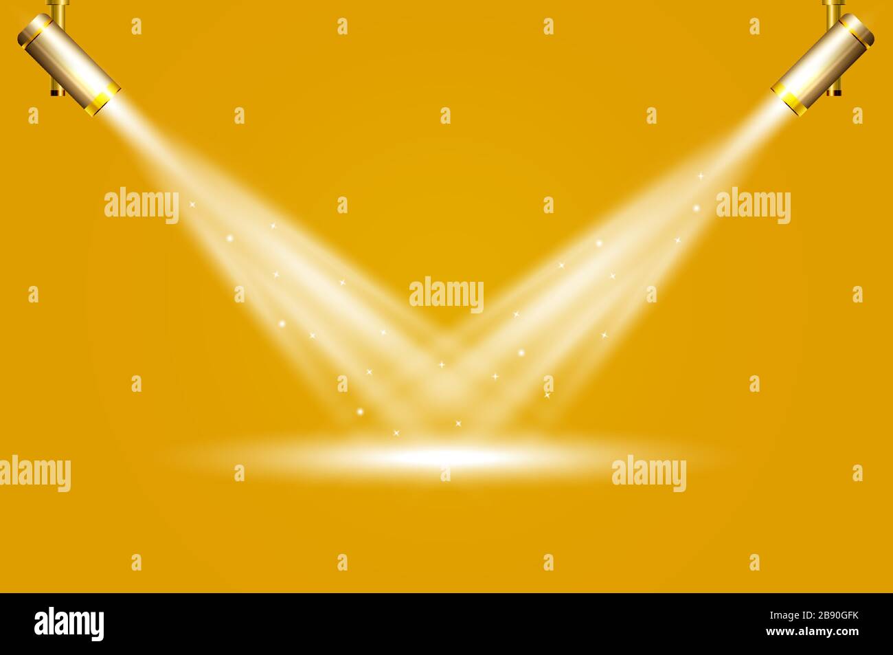 Two spotlights on yellow background. Spotlights vector effect ...