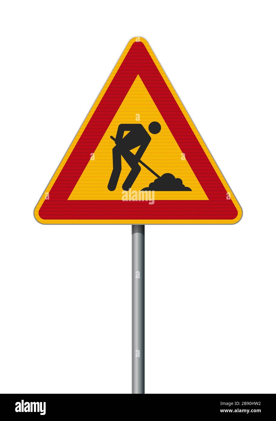 Men work road sign roadworks Stock Vector Images - Alamy