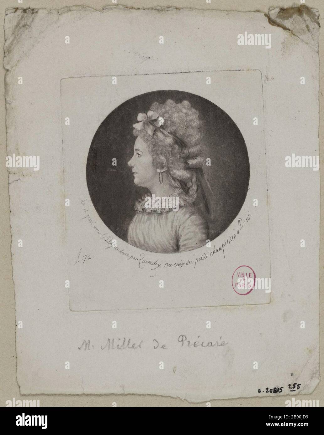 Portrait of Madame Miller PRECARE Edmé Quenedey (1756-1830). "Portrait ...