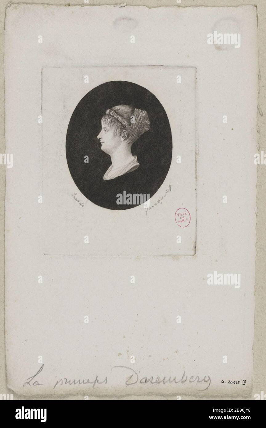 Portrait of Princess of Arenberg Edmé Quenedey (1756-1830). "Portrait ...