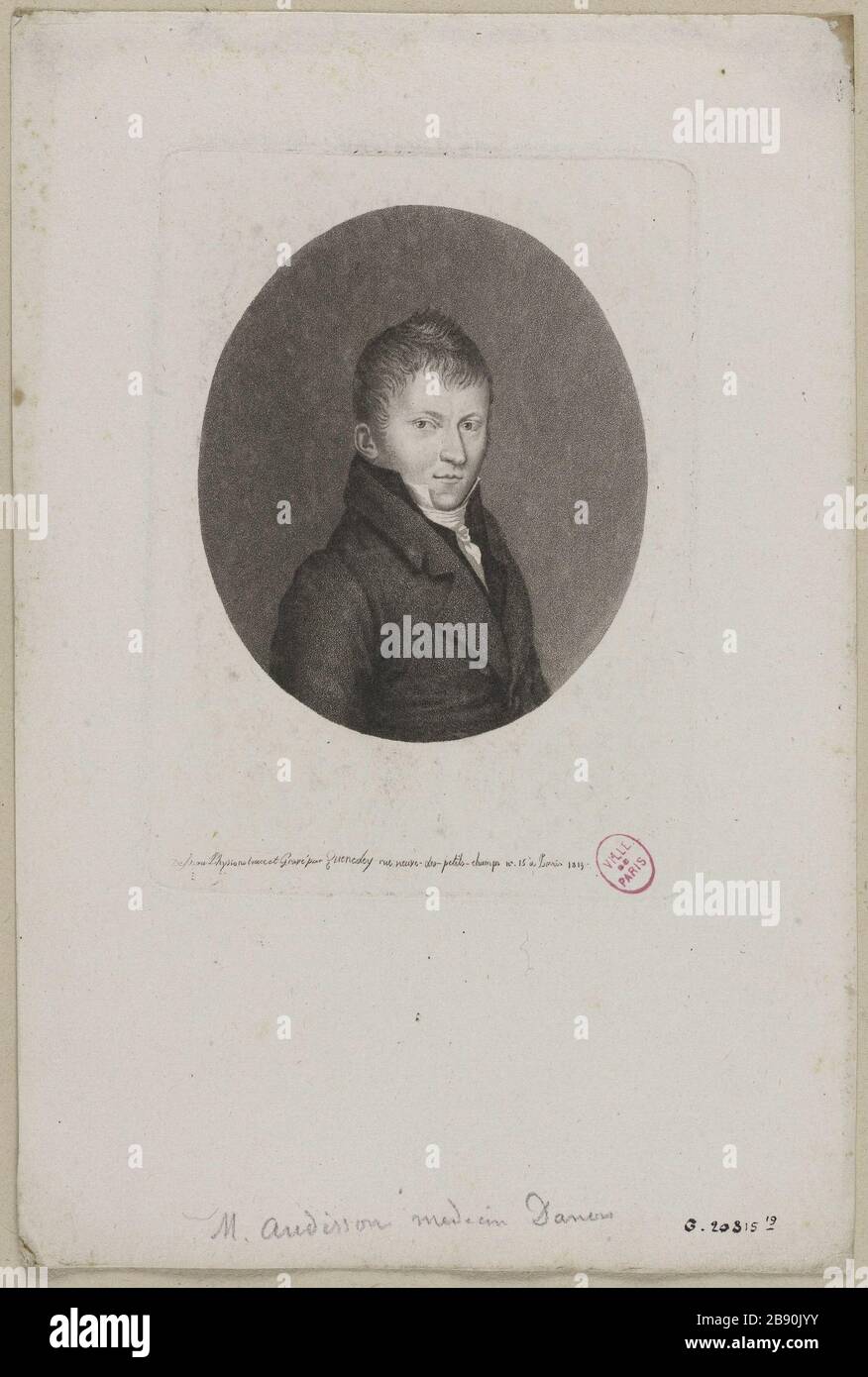 Portrait of Mr. Audisson, Danish doctor Edmé Quenedey (1756-1830 ...