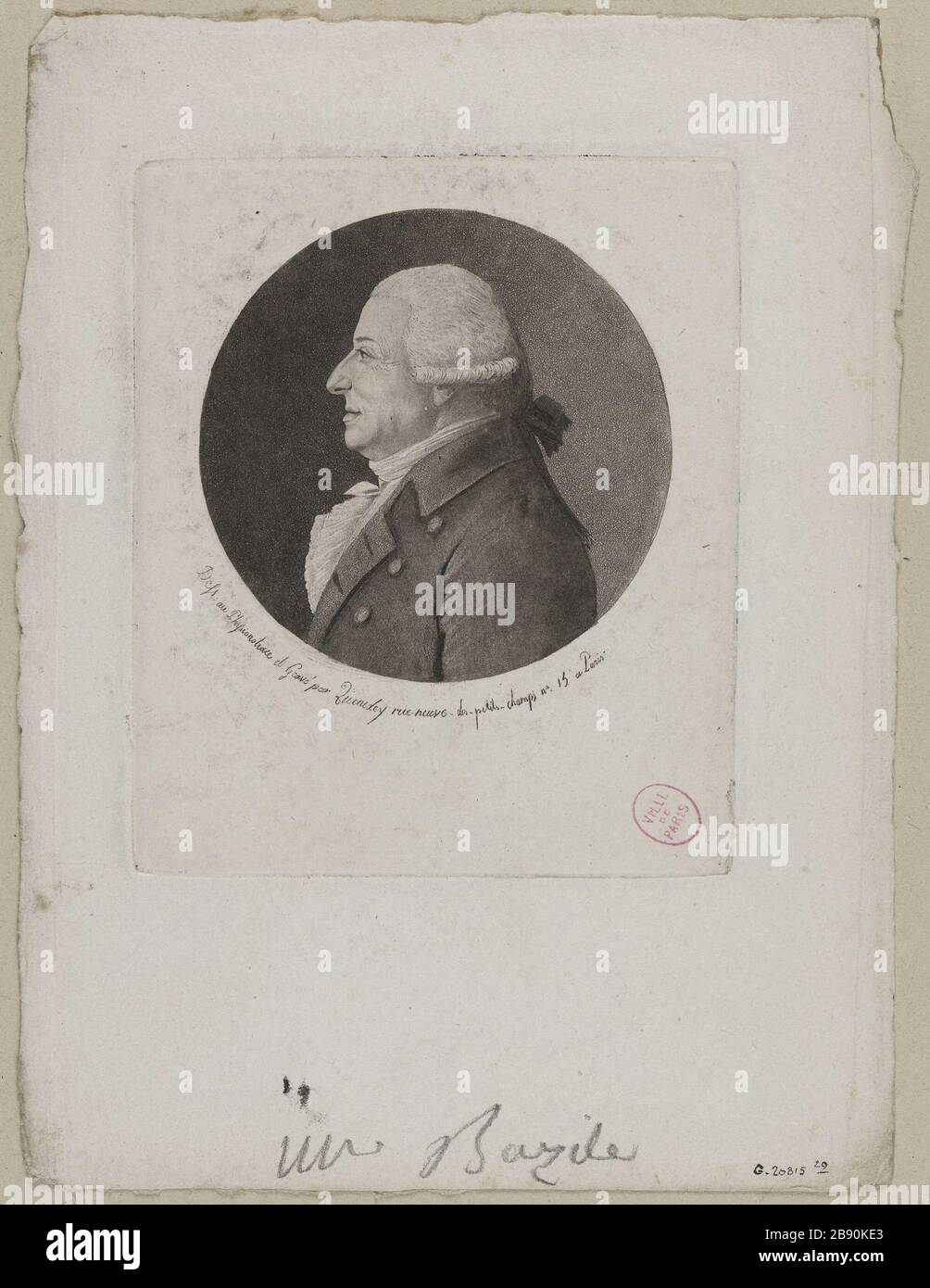 Portrait of Mr. Bazile Edmé Quenedey (1756-1830). "Portrait de Monsieur ...
