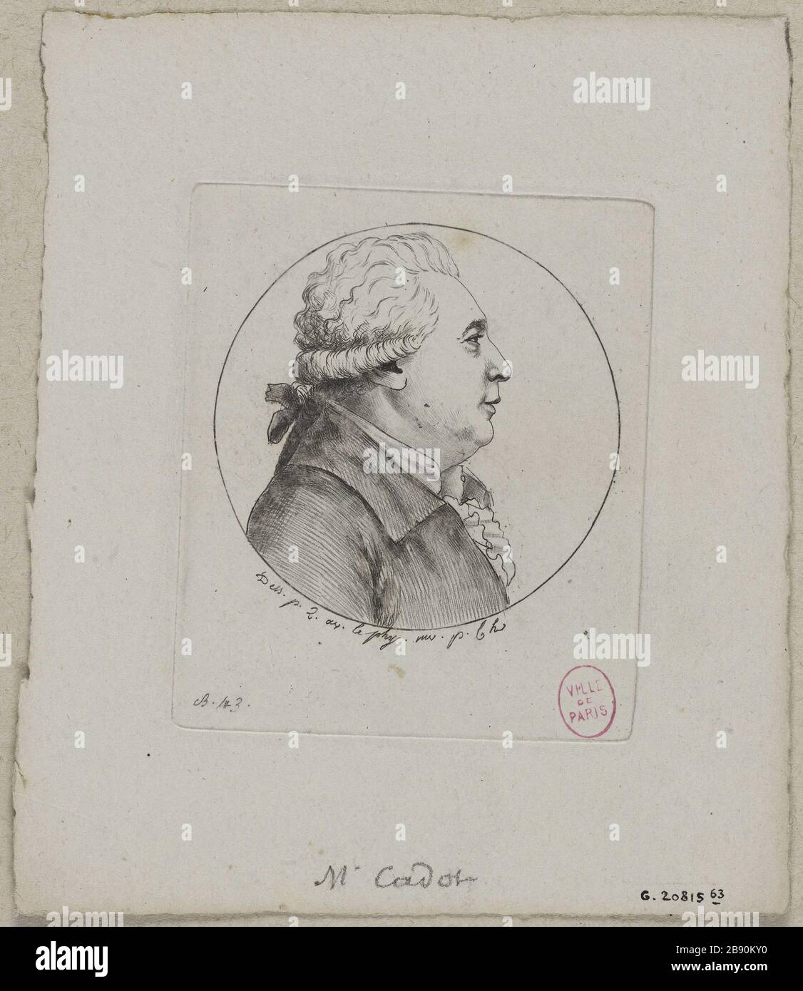 Portrait of Mr. Cadot Edmé Quenedey (1756-1830). "Portrait de Monsieur ...