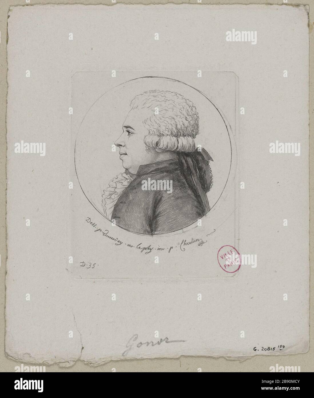 Portrait of Mr. Gonor Edmé Quenedey (1756-1830). "Portrait de Monsieur ...