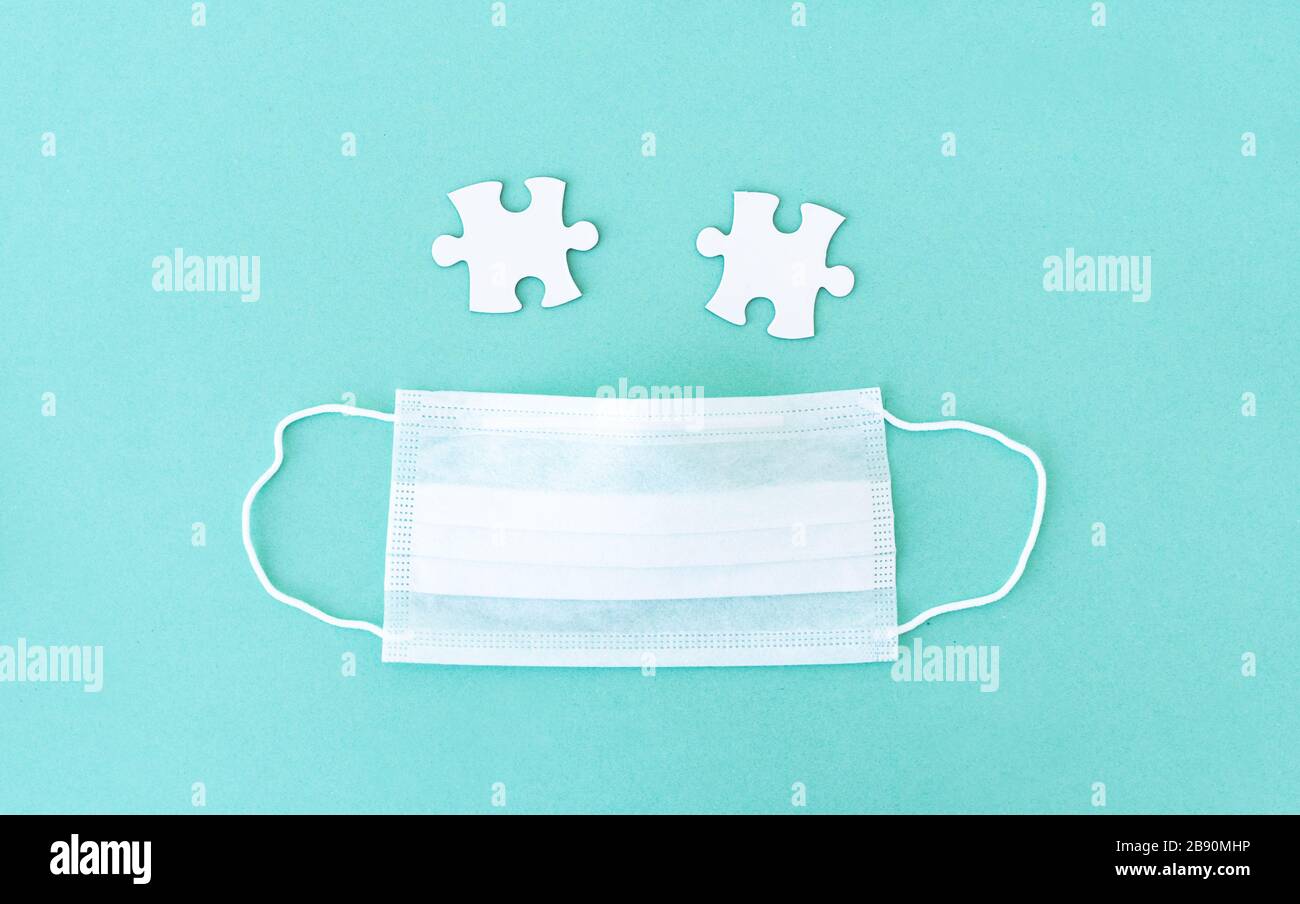White face mask puzzle pieces hi-res stock photography and images - Alamy