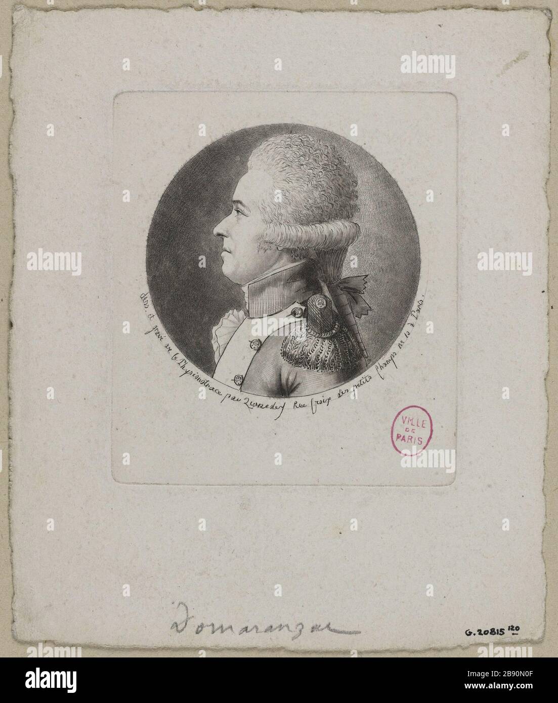 Portrait of Mr. Domaranzac Edmé Quenedey (1756-1830). "Portrait de ...