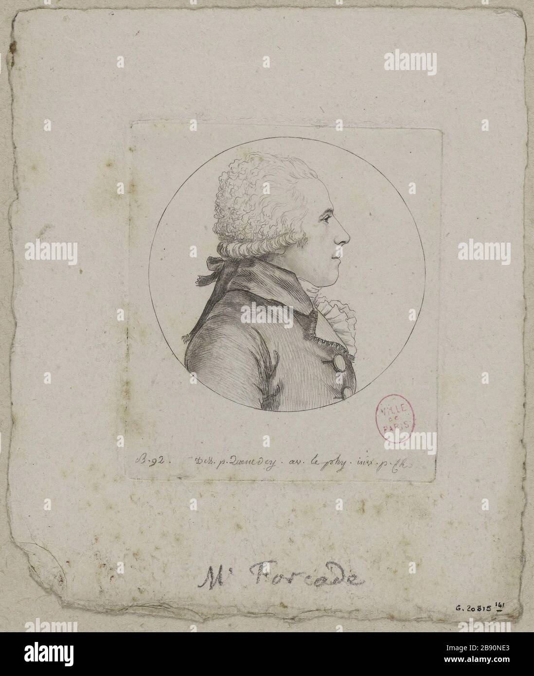 Portrait of Mr. Forcade Edmé Quenedey (1756-1830). "Portrait de ...