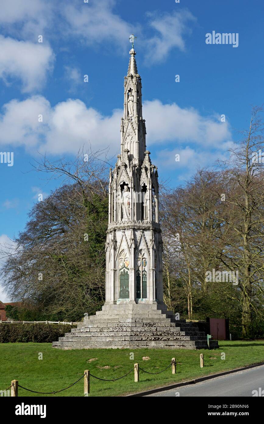 The Sledmere Cross, in the village of Sledmere, East Yorkshire, England ...