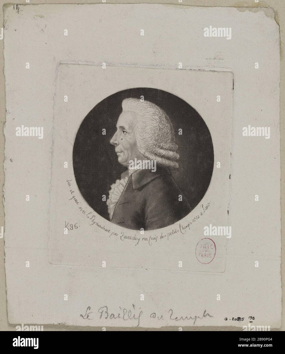 Portrait of Bailly in the Temple Edmé Quenedey (1756-1830). "Portrait ...