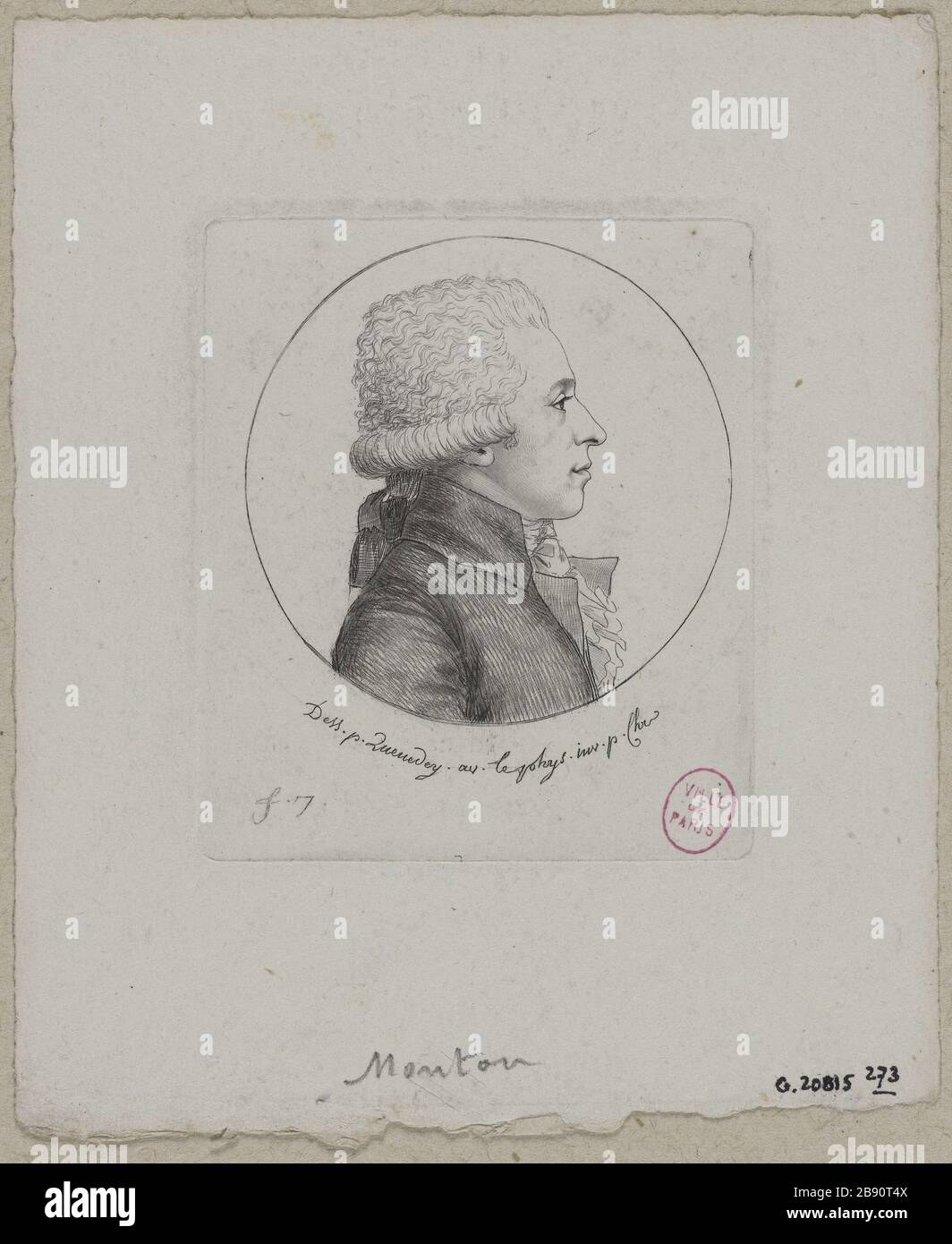 Portrait of Mr. Mouton Edmé Quenedey (1756-1830). "Portrait de Monsieur ...