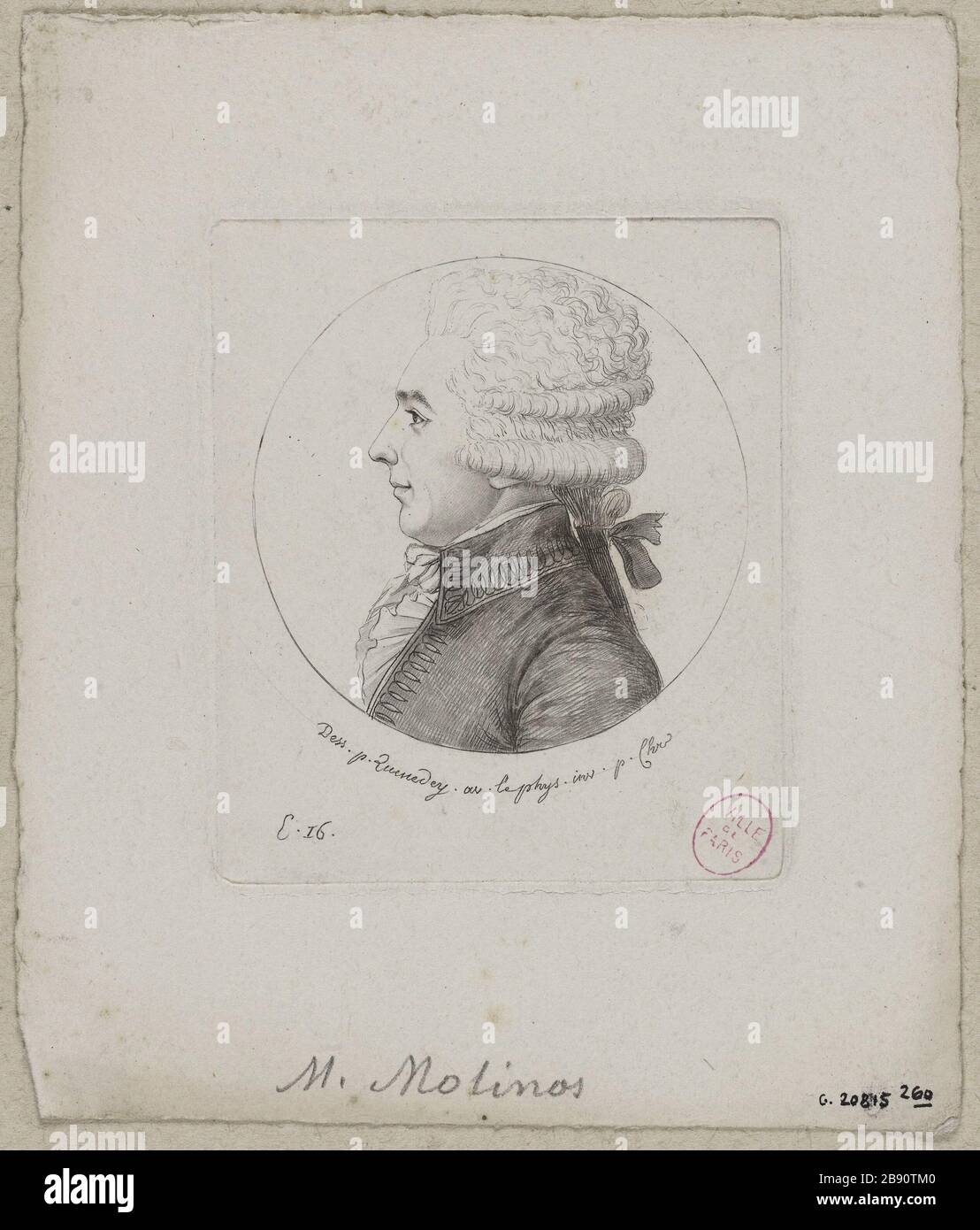 Portrait of Mr. Molinos Edmé Quenedey (1756-1830). "Portrait de ...