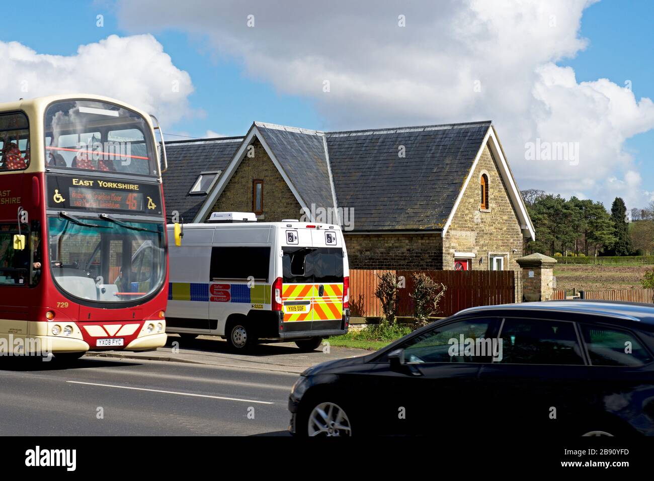 Police speed detector van operating on road, England UK Stock Photo - Alamy