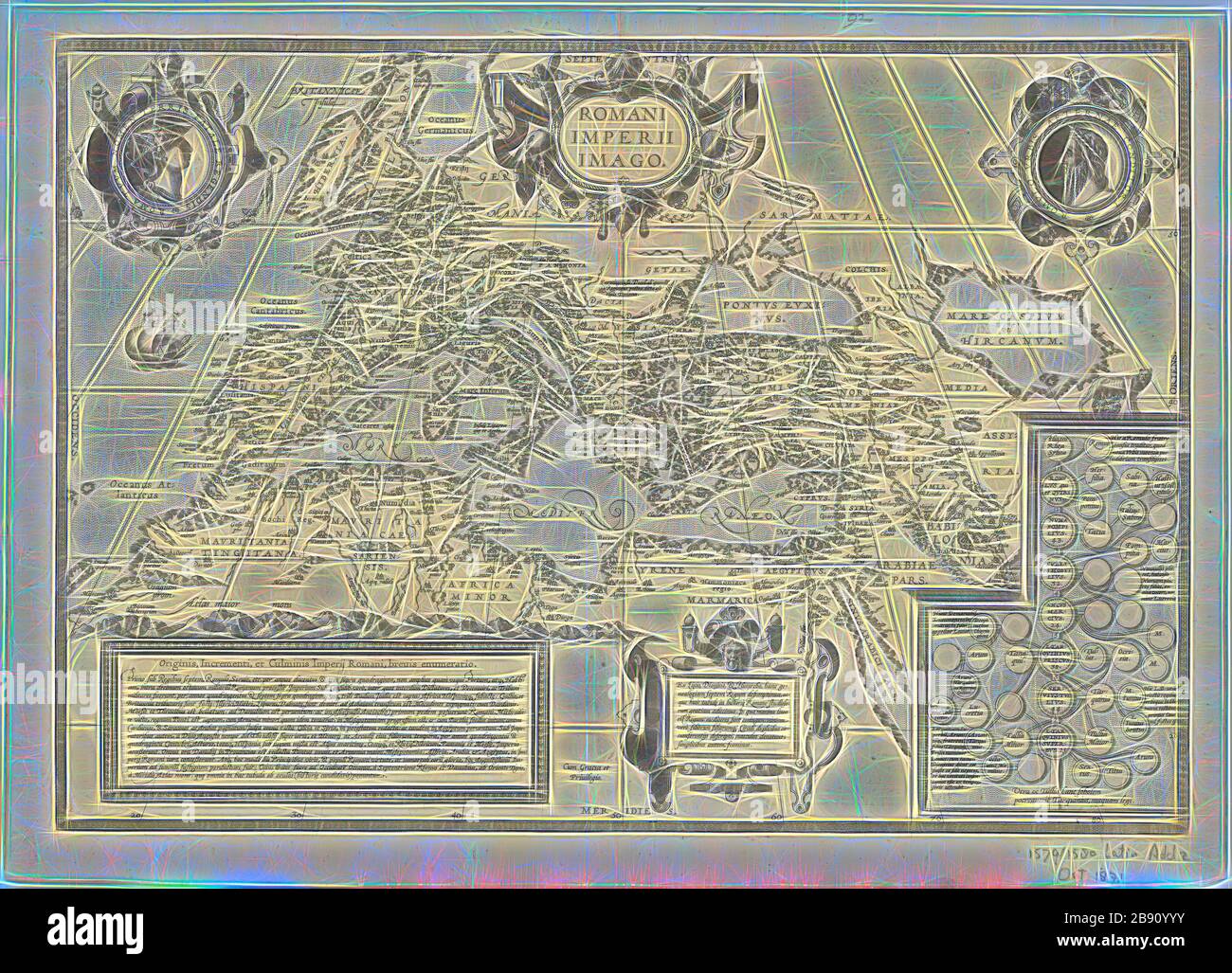 Map, Romani Imperii imago, Abraham Ortelius (1527-1598), Copperplate ...