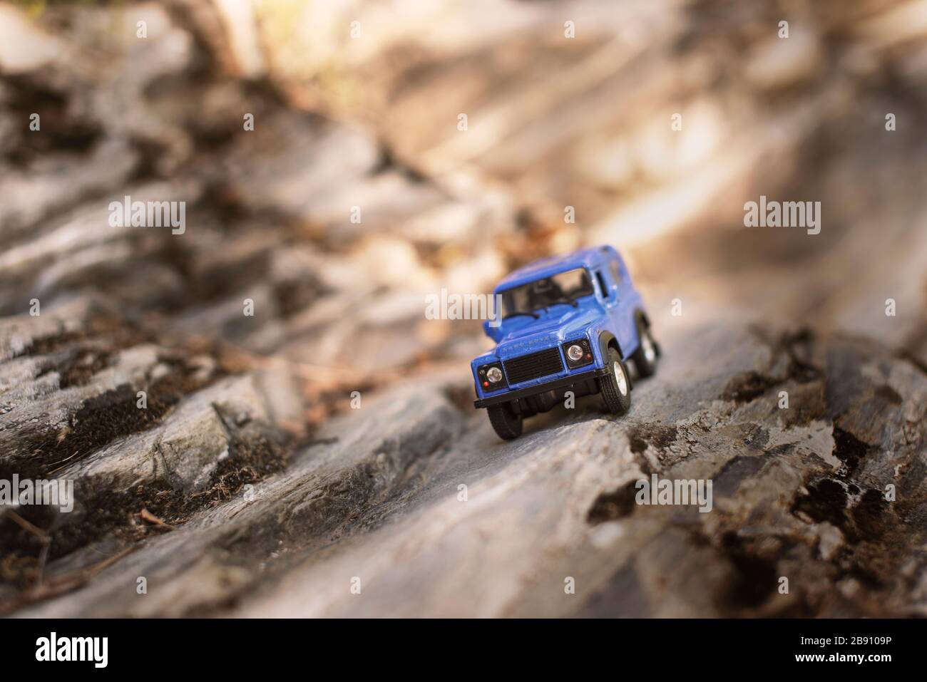 Izmir, Turkey - July 28, 2019: Blue Suv which is an old fashioned style ...