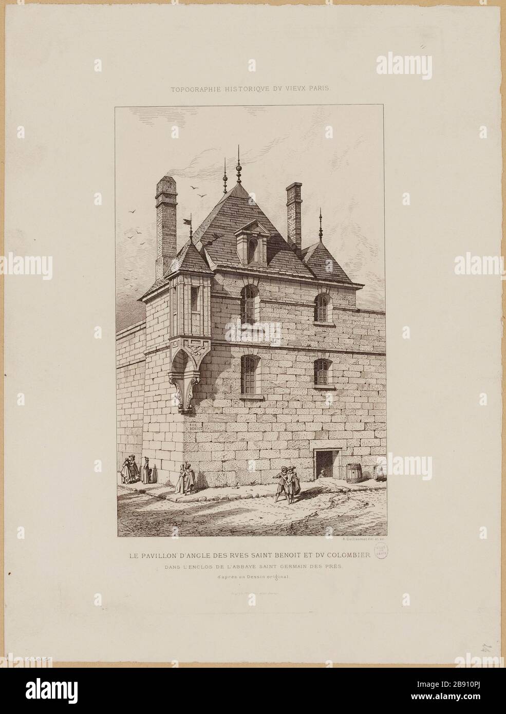 The pavilion angle of Rue Saint Benedict and the dovecote, enclosure of ...