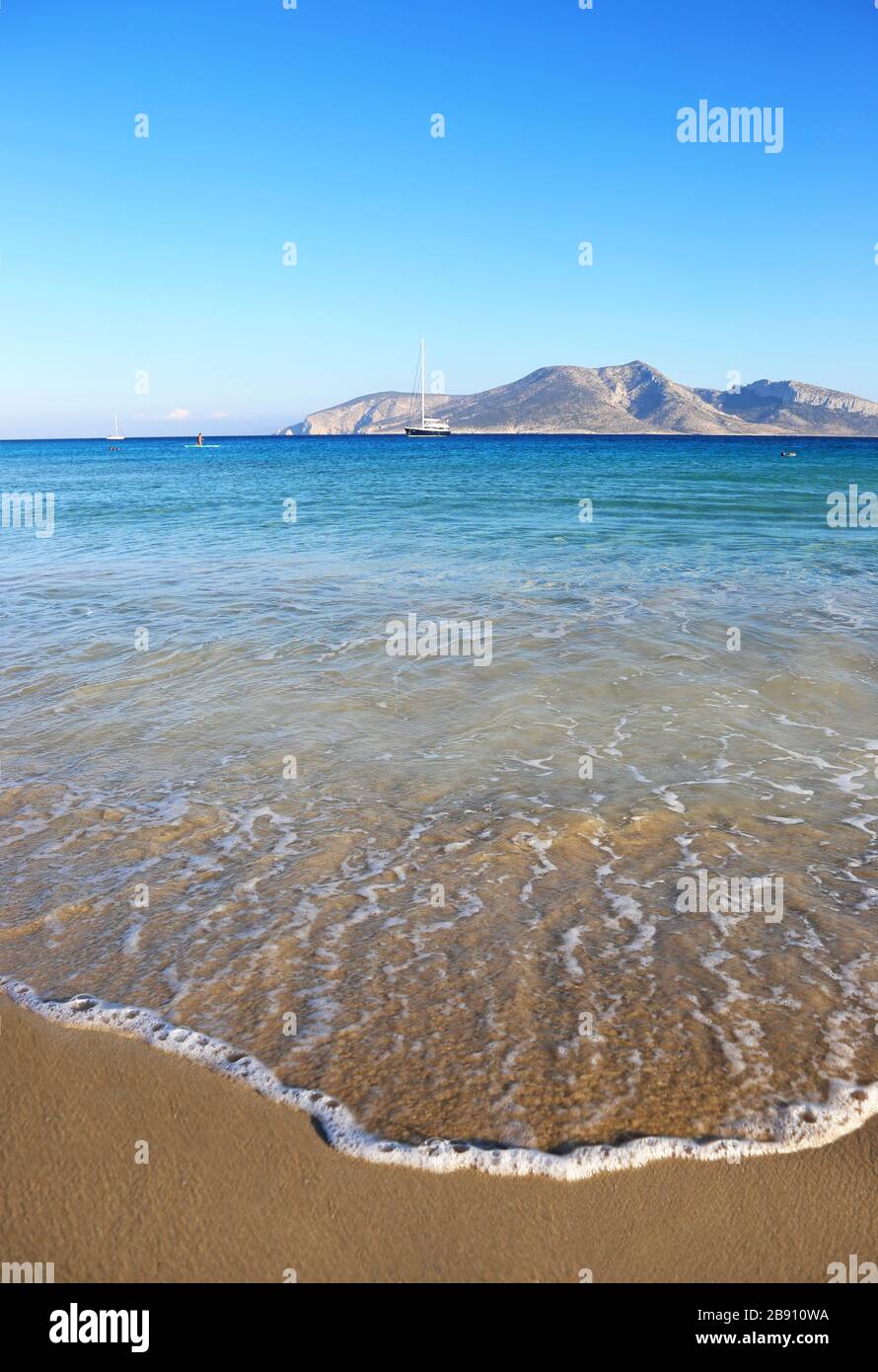 landscape of Fanos beach in Ano Koufonisi island Cyclades Greece Stock ...