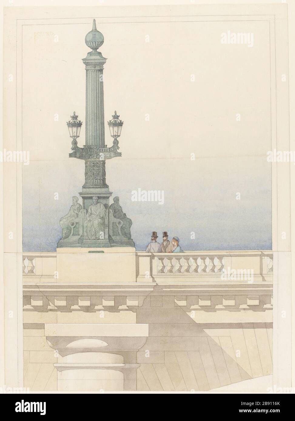 Project candelabrum for the Concorde Bridge. (Dummy title Stock Photo ...