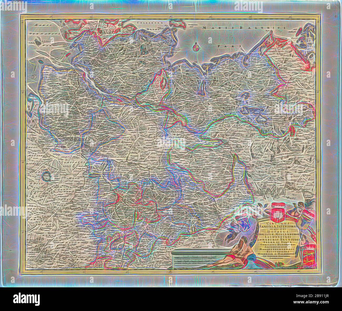 Map, Circulus Saxoniae inferioris in quo sunt Ducatus Holsatiae ...