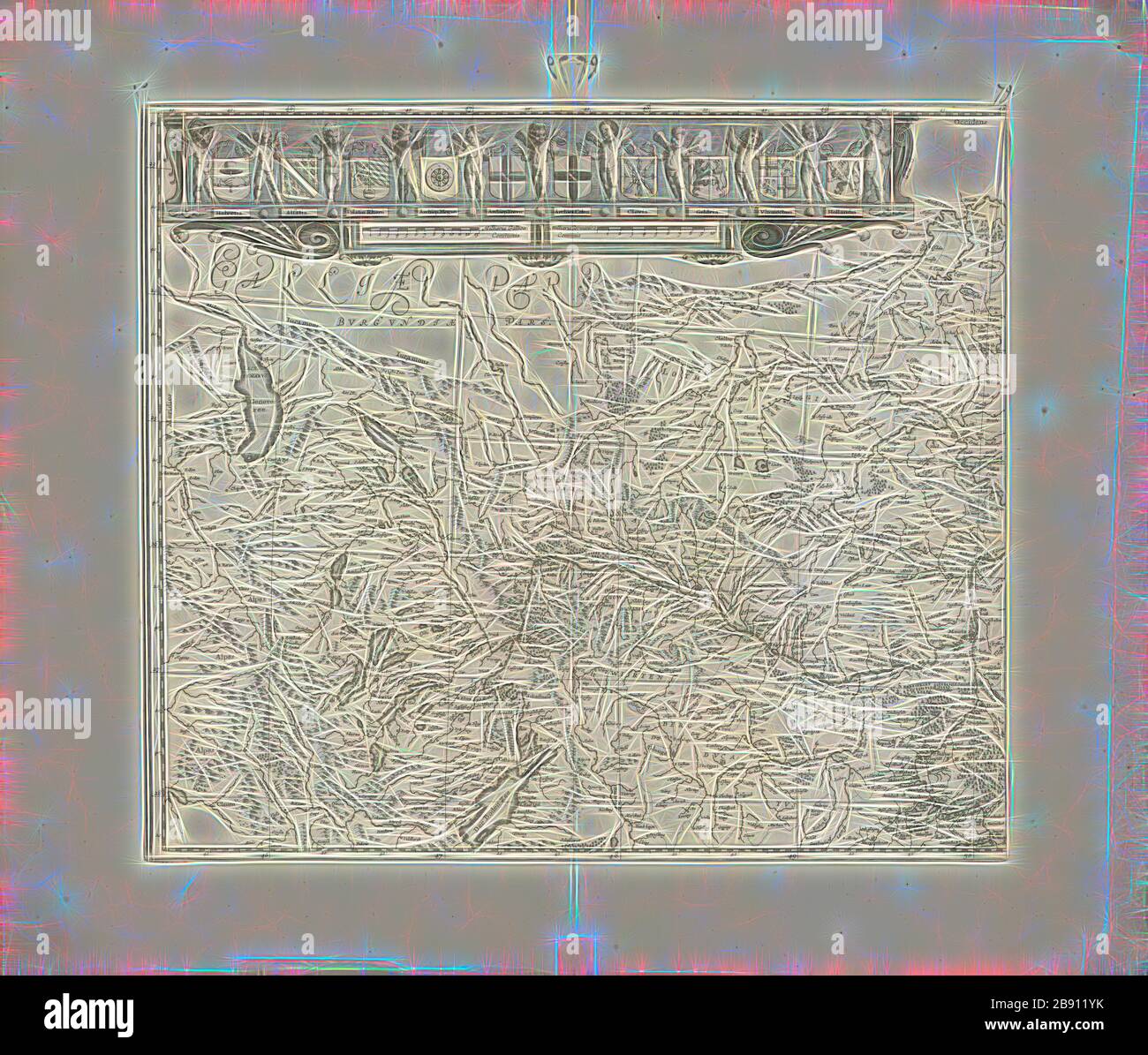 Map, Rhenus Fluviorum Europae celeberrimus cum Mosa Mosella, et ...
