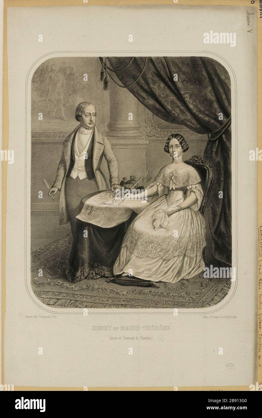 Henry and Marie-Thérèse Count and Countess de Chambord Stock Photo - Alamy