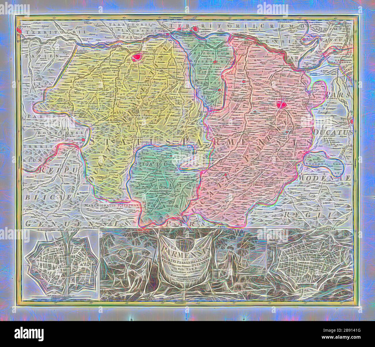Map, Statvs Parmensis sive dvcatvs Parmensis et Placentinvs una cum ...