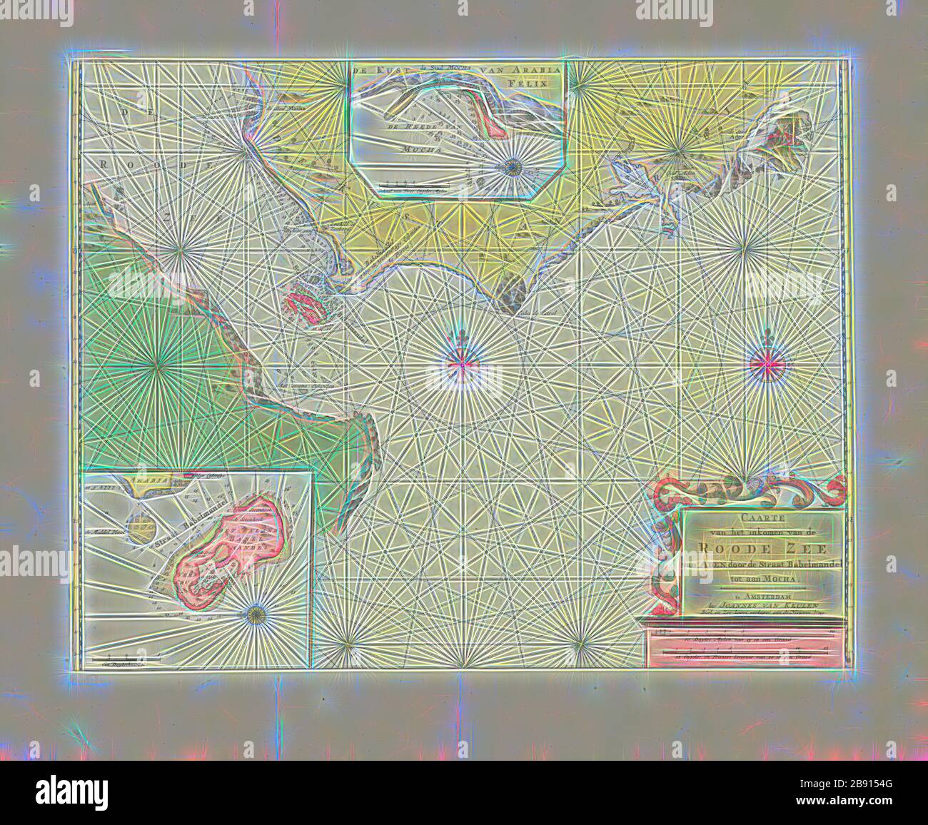 Map, Caarte van het inkomen van de Roode Zee van Aden door de Straat ...