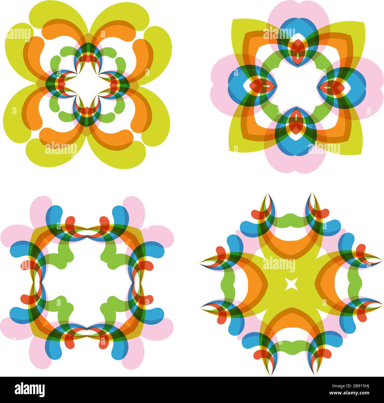 Abstract flower ornament set for creative design Stock Vector Image ...