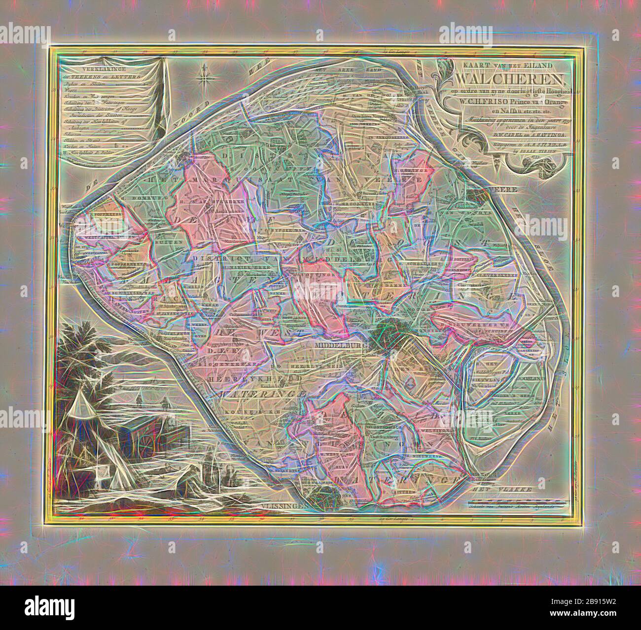 Map, Kaart van het eiland Walcheren, David Willem Coutry Hattinga (1730 ...