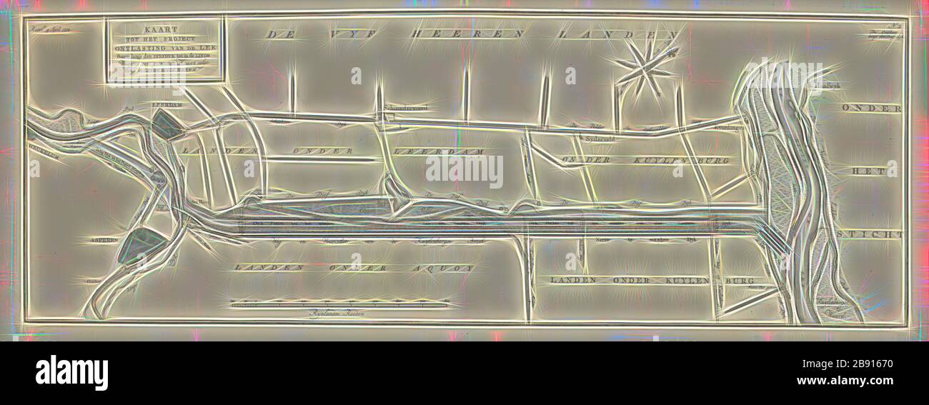 Map, Kaart tot het project ontlasting van de Lek boven langs den ...