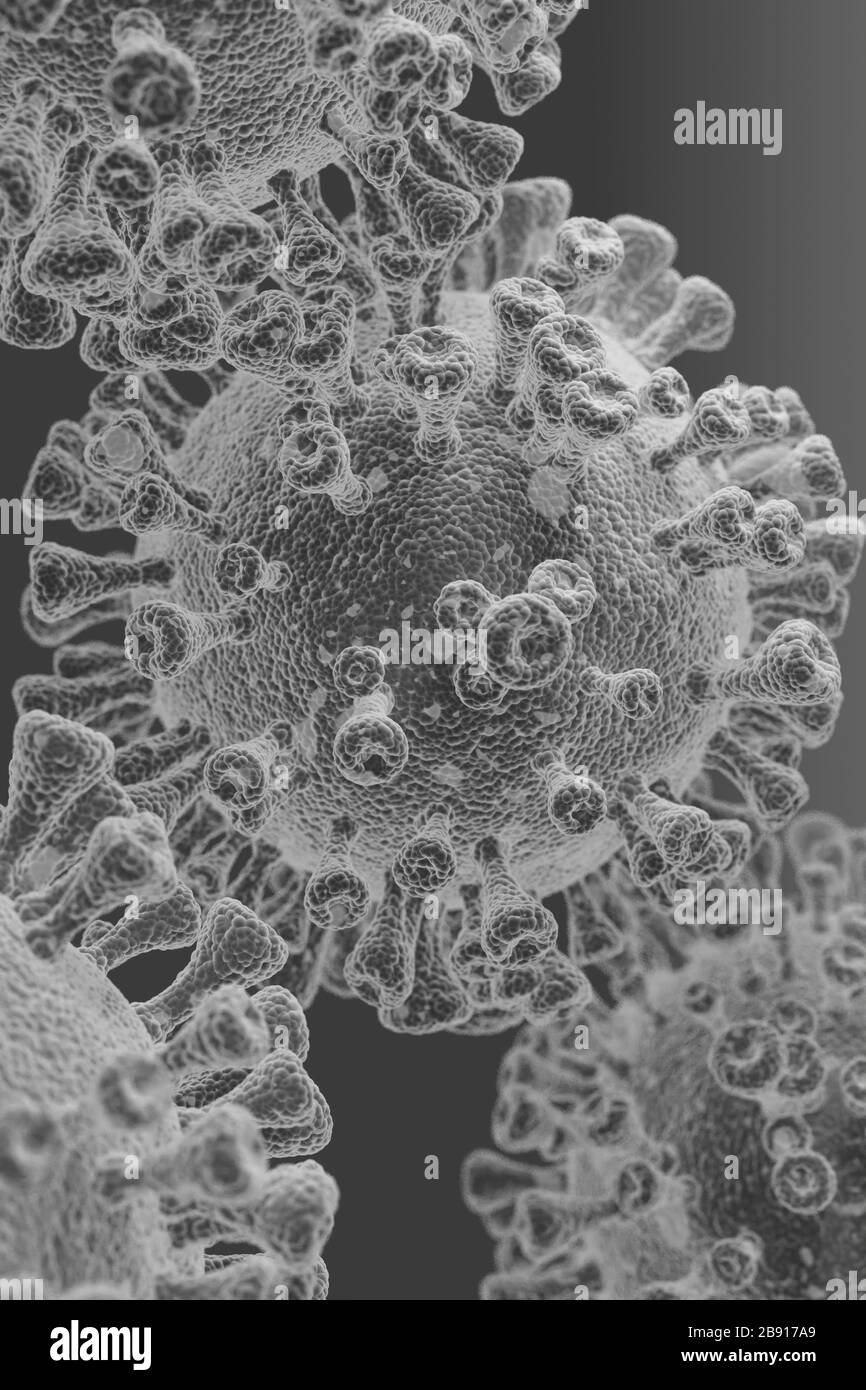 Close-up of parasitic viral cells under a microscope in a specialized ...