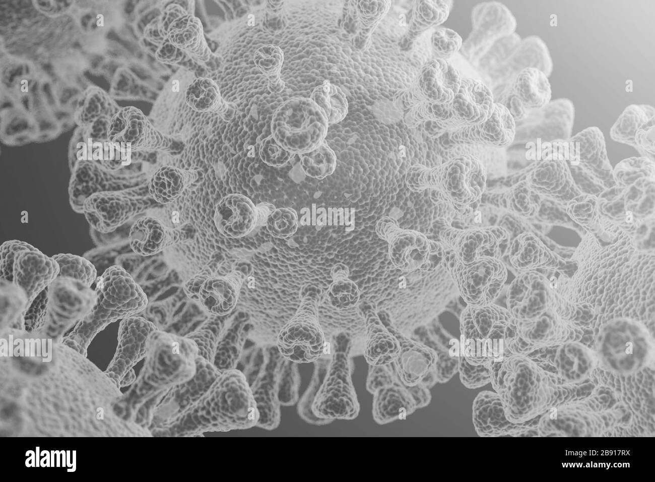 Close-up of parasitic viral cells under a microscope in a specialized ...