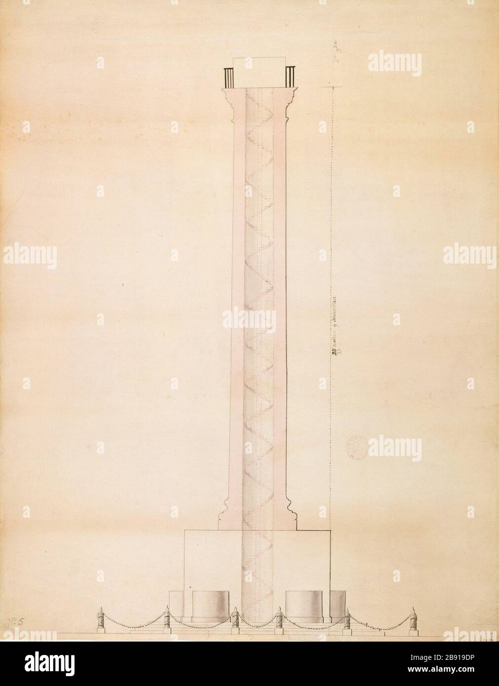 Section of a draft national column Anonyme. Coupe d'un projet de ...
