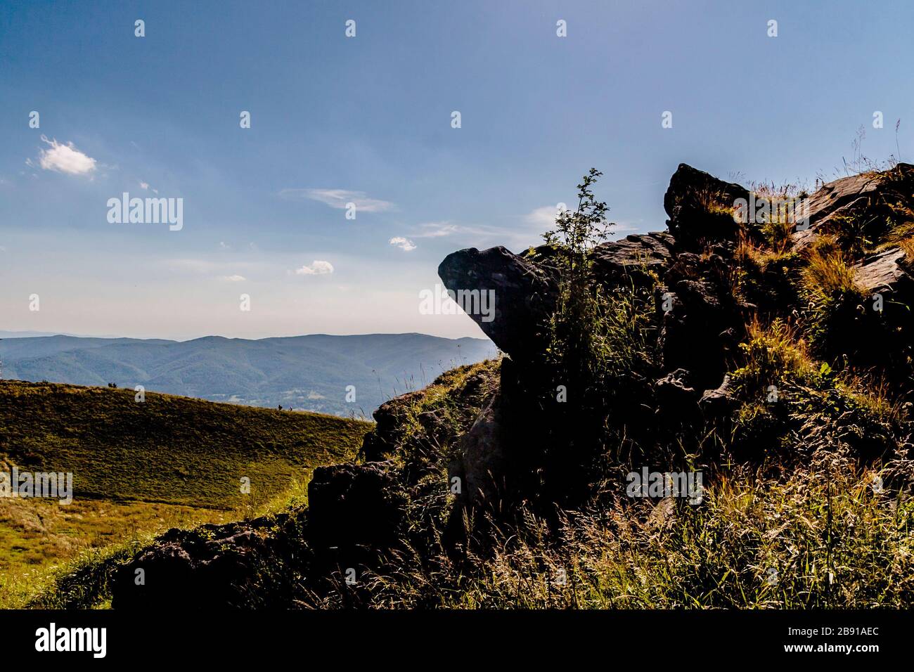 The road from Mieczysław Orłowicz Pass to Smerek Peak in the Bieszczady ...