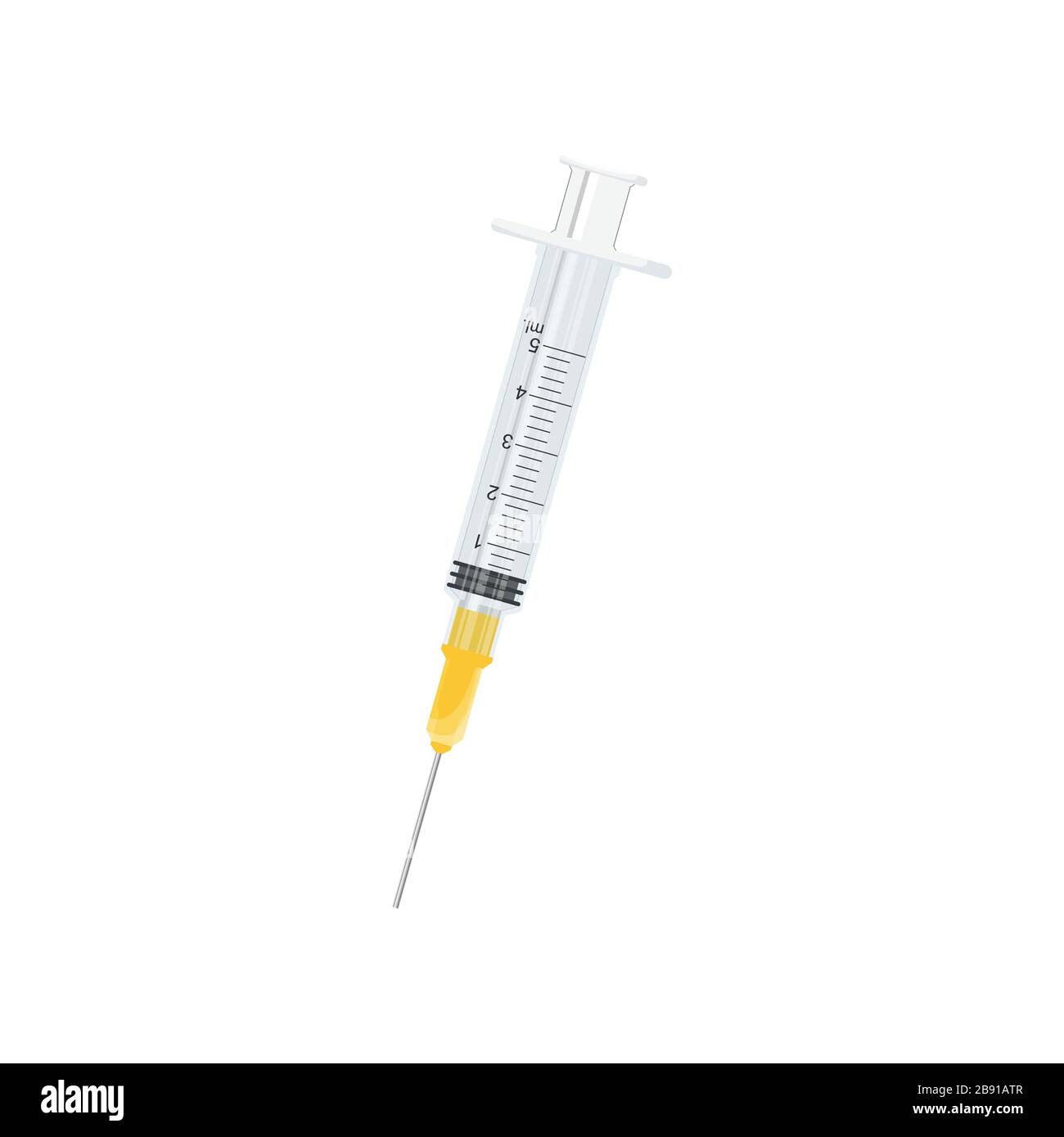 Cartoon realistic medical syringe, vector illustration Stock Vector ...