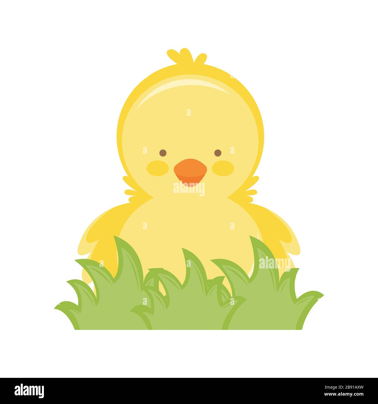 Cartoon cute little yellow chick. vector illustration Stock Vector ...
