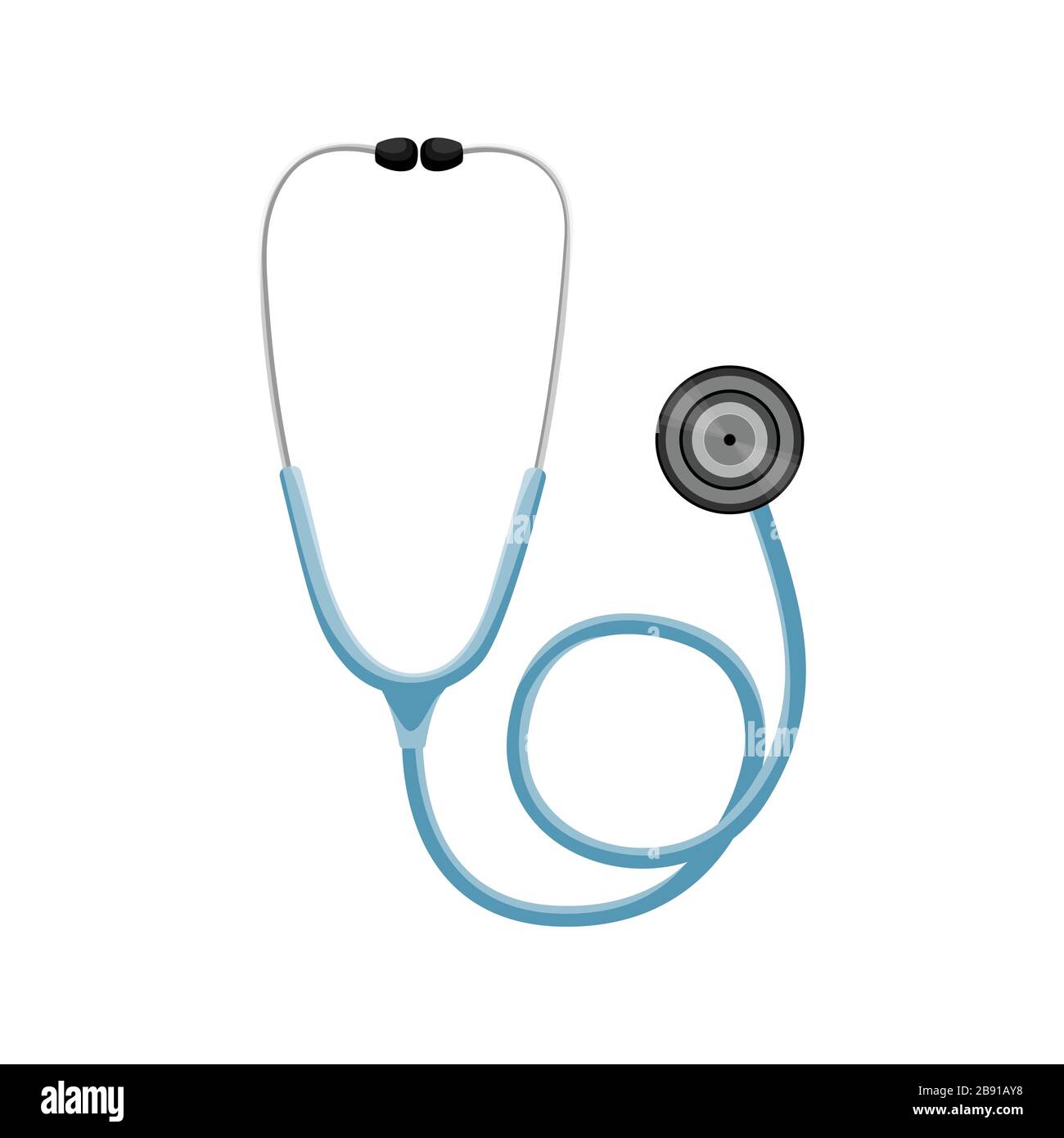 Cartoon blue medical stethoscope, vector illustration Stock Vector ...