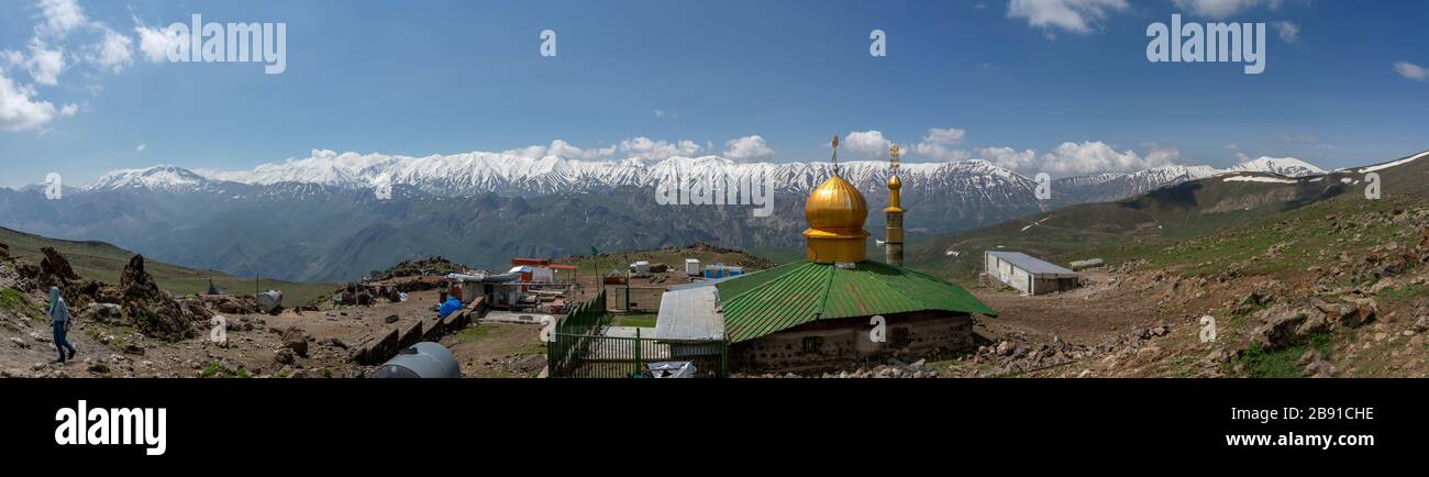 Damavand, Iran - May 23, 2019: base camp of Mount Damavand with ...