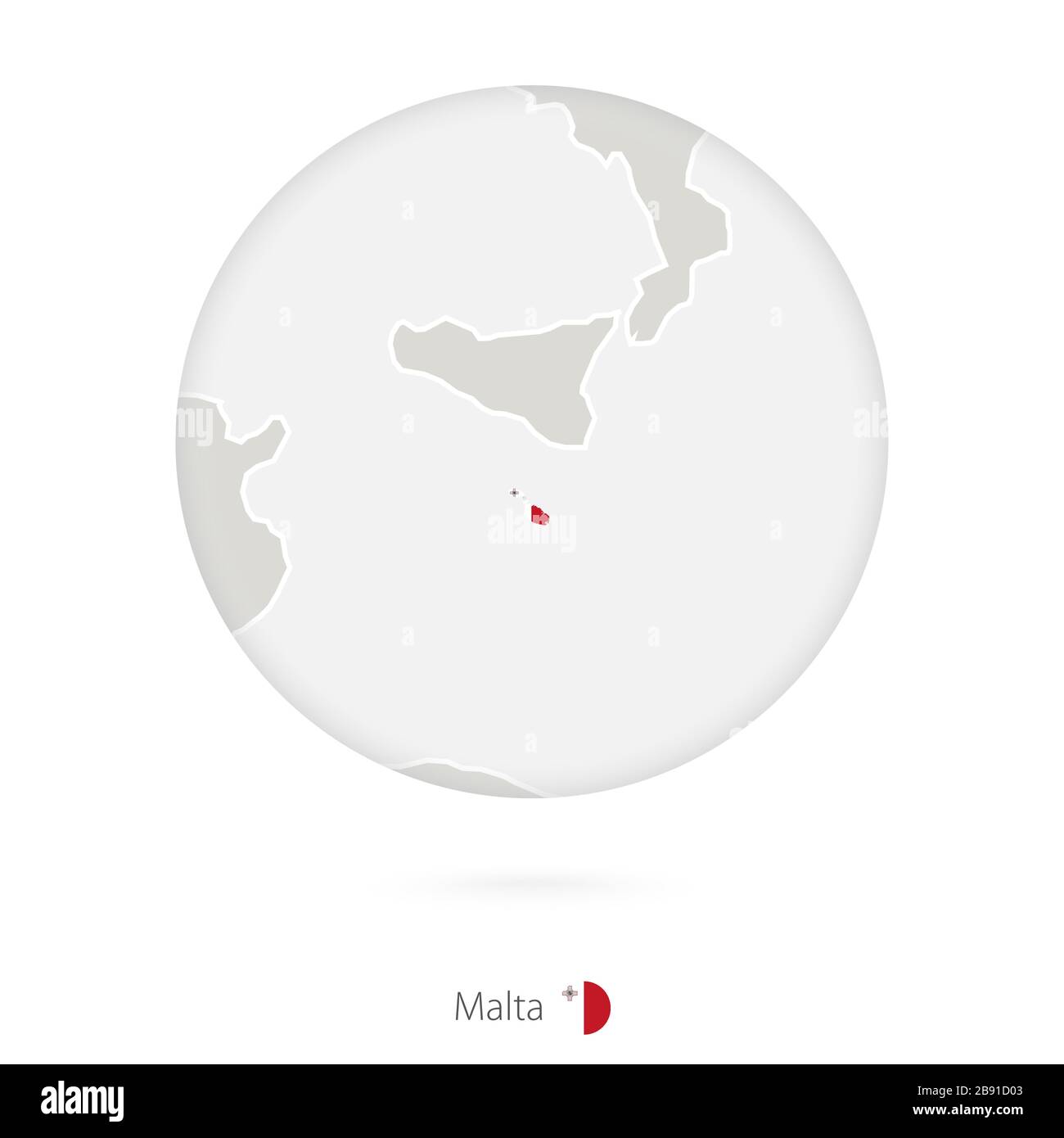 Map of Malta and national flag in a circle. Malta map contour with flag ...