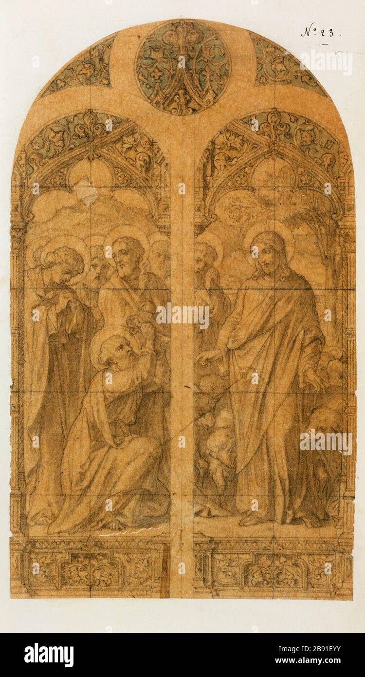 Project canopy representing the keys to St. Peter Jean Gaspard Jules ou ...