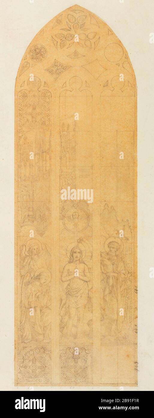 Project canopy depicting the baptism of Christ Jean Gaspard Jules ou ...