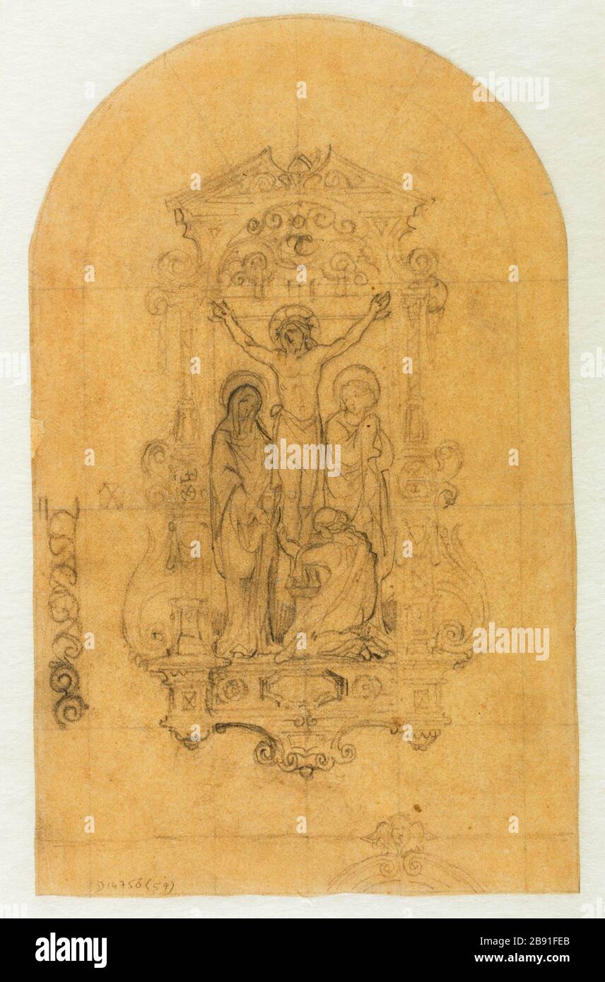 Proposed glass depicting the Crucifixion Jean Gaspard Jules ou Johann ...